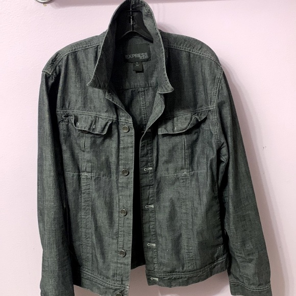 Express | Jackets & Coats | Mens Express Grey Denim Jacket Size Large ...